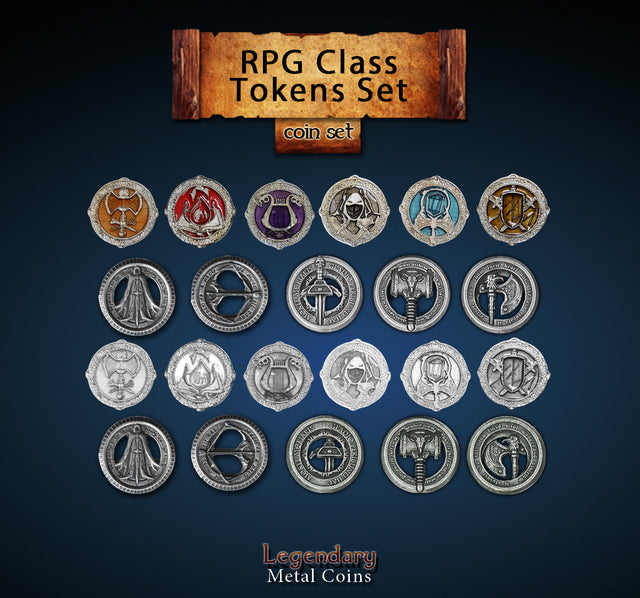Legendary Metal Coins - RPG Class Token Set (Drawlab) – Snydepels