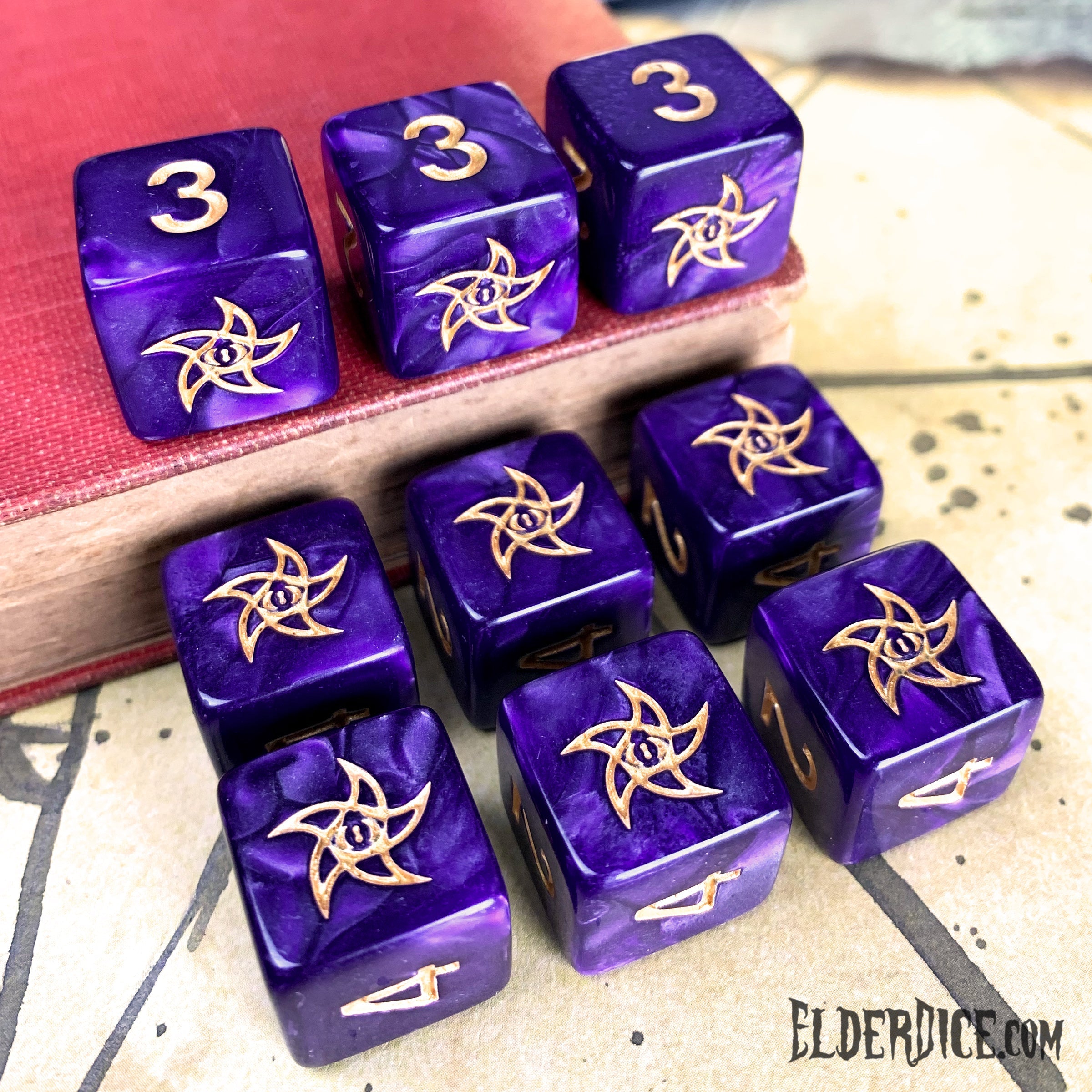 Elder Dice: Astral Elder Sign Dice - Mystic Purple d6 Set – Snydepels