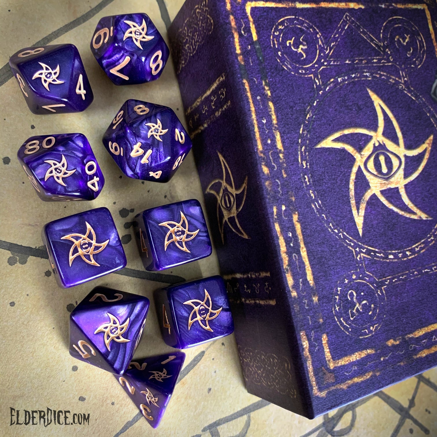 Elder Dice: Astral Elder Sign Dice - Mystic Purple Polyhedral Set ...