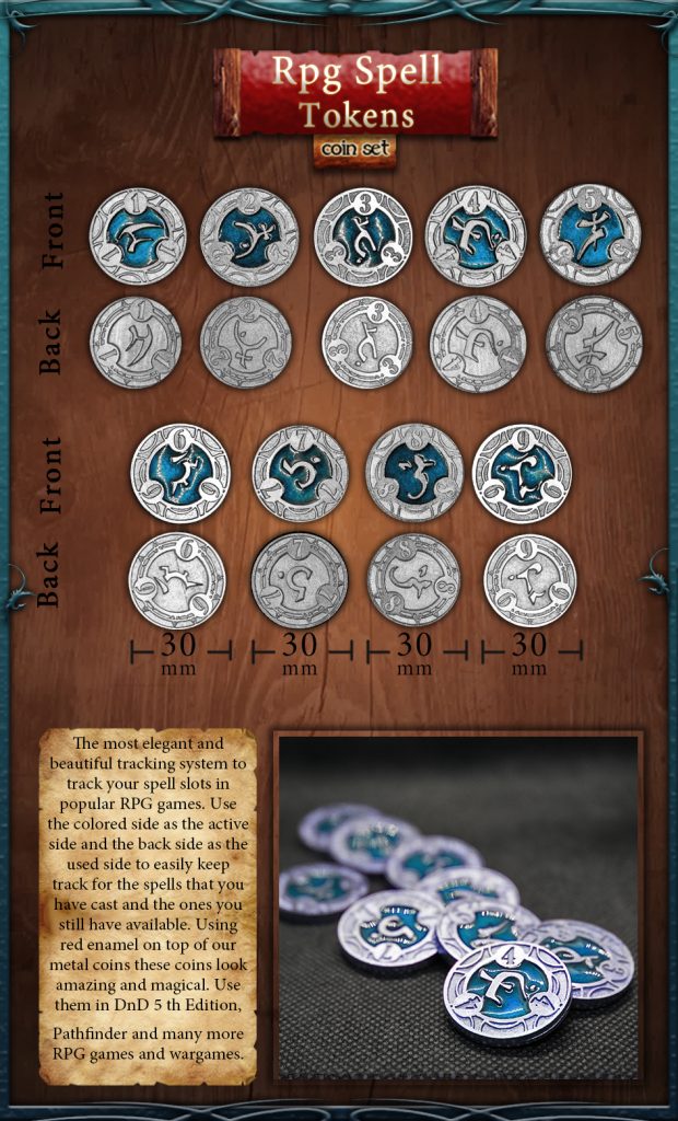 RPG Spell Tokens - Blue (Drawlab) – Snydepels